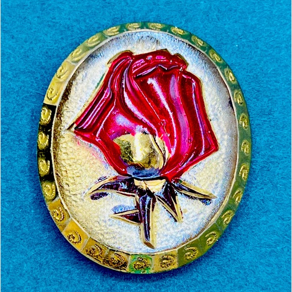 Hand Crafted | Office | Vintage Red Rose Czechoslovakian Bohemian Glass ...